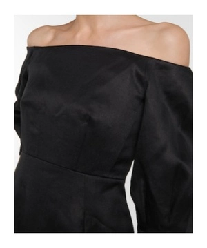 Gabriela Hearst Majano Off-the-shoulder Midi Dress - Black