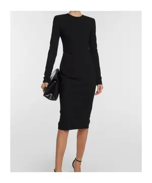 Victoria Beckham Long-sleeved Midi Dress