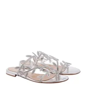 GIANVITO ROSSI Minimalist Flat Sandals - Gray