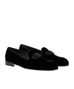 Brioni Velvet Loafers - Black
