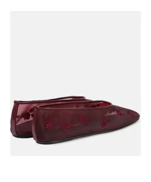 Magda Butrym Embroidered Mesh Ballet Flats