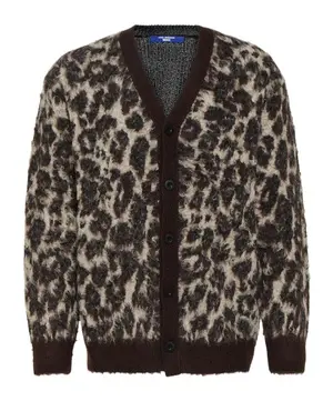Junya Watanabe Leopard Jacquard Sweater - Black