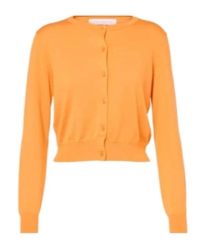 Carolina Herrera Cropped Silk And Cotton Cardigan - Orange