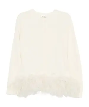 P.a.r.o.s.h Long-sleeved Knitted Cardigan - Panna