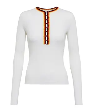 Gabriela Hearst Half-button Knit Sweater - White