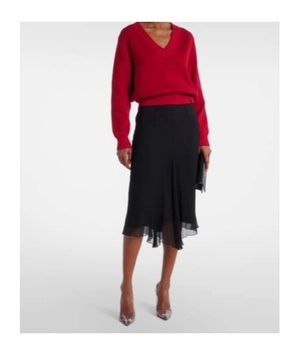 Victoria Beckham Ribbed-knit Cotton And Silk-blend V-neck Sweater