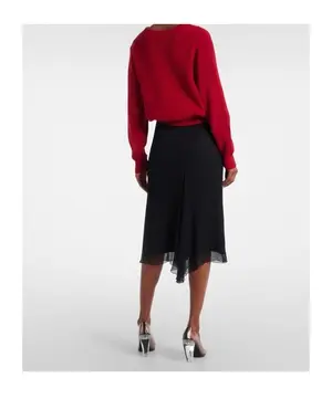 Victoria Beckham Ribbed-knit Cotton And Silk-blend V-neck Sweater