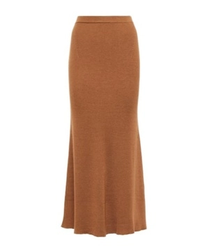 Gabriela Hearst Ribbed High-waisted Midi Skirt - Brown