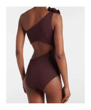 Magda Butrym One-shoulder Swimsuit With Floral Appliqu
