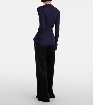 JIL SANDER Ribbed-knit Silk Cardigan