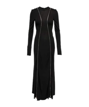 Victoria Beckham Zipper Embellished Maxi Dress - Black