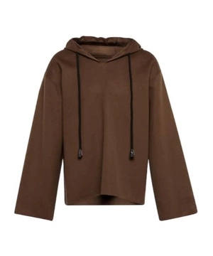 Nanushka Moshe Wool And Silk Hoodie - Brown
