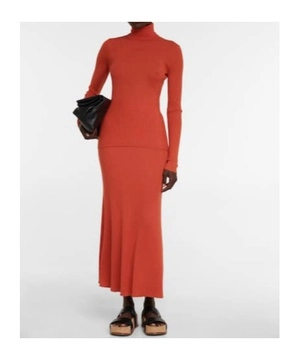 Gabriela Hearst Epper Ribbed Knit High-waisted Midi Skirt