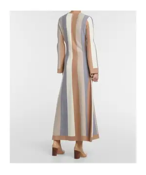Gabriela Hearst Quinlan Wool And Cashmere Blend Maxi Dress With Vertical Stripes - Multicolor