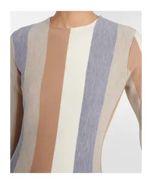 Gabriela Hearst Quinlan Wool And Cashmere Blend Maxi Dress With Vertical Stripes - Multicolor