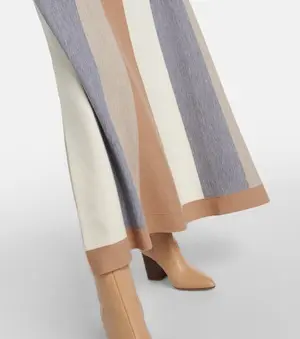 Gabriela Hearst Quinlan Wool And Cashmere Blend Maxi Dress With Vertical Stripes - Multicolor