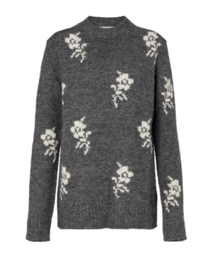 JIL SANDER Intarsia Alpaca And Wool-blend Sweater - Black