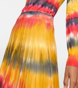 Gabriela Hearst Ella Tie-dye Cashmere And Silk Maxi Skirt - Red