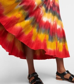 Gabriela Hearst Ella Tie-dye Cashmere And Silk Maxi Skirt - Red