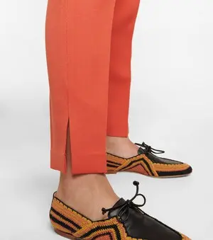 Gabriela Hearst Feather-embellished Sequined Straight-leg Trousers
