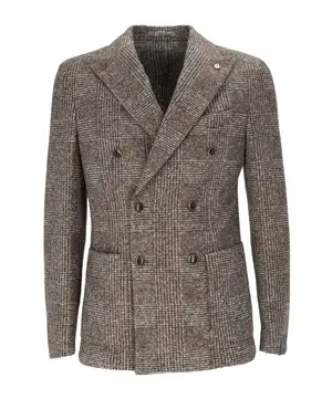 LUBIAM Double-breasted Suit Jacket - Gray