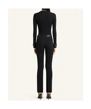 COURREGES Vinyl-trim Ribbed Knit Trousers