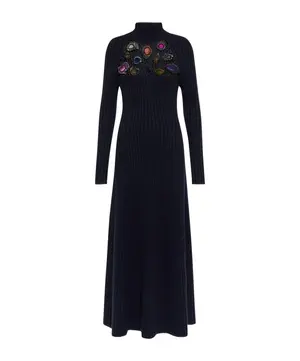 Gabriela Hearst Embellished Cashmere Dress - Black