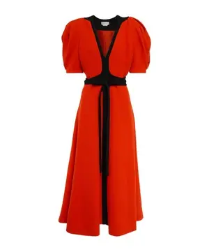 Gabriela Hearst Luz Wool Crepe Mid-length Dress - Red