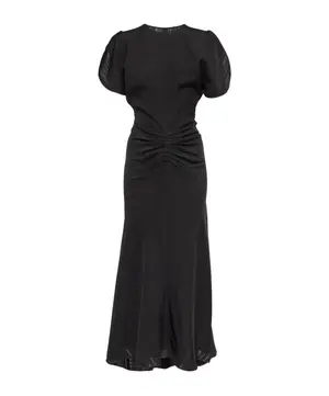 Victoria Beckham Short-sleeved Crepe Dress - Black