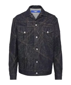 Junya Watanabe Button-down Long-sleeved Denim Jacket - Black