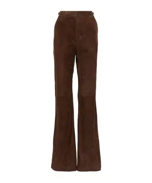Gabriela Hearst High-waisted Suede Flared Trousers - Brown
