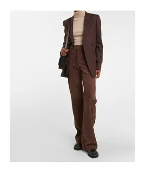 Gabriela Hearst High-waisted Suede Flared Trousers
