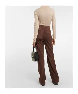 Gabriela Hearst High-waisted Suede Flared Trousers