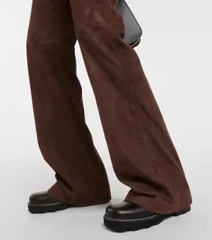 Gabriela Hearst High-waisted Suede Flared Trousers
