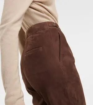 Gabriela Hearst High-waisted Suede Flared Trousers