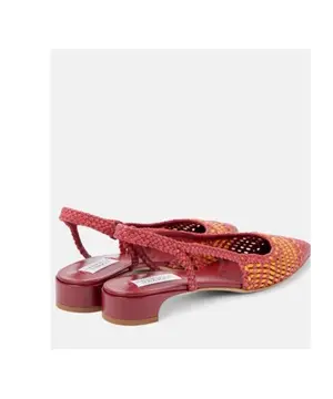Gabriela Hearst Perro Woven Leather Slingback Flats