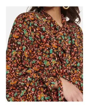 Victoria Beckham Floral Silk Midi Dress