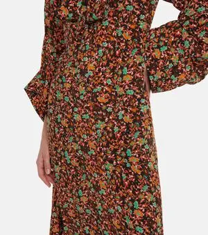 Victoria Beckham Floral Silk Midi Dress