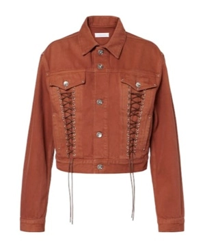 Rabanne Cropped Denim Jacket - Brown