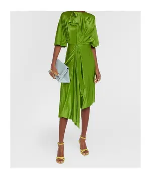 Victoria Beckham Shawl-sleeve Cutout Midi Dress