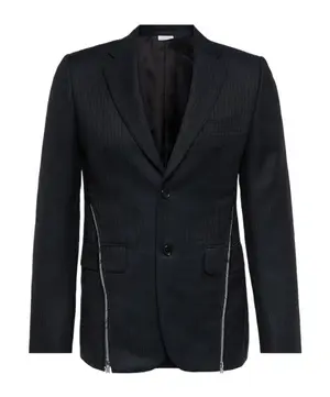Comme Des Garçons Zipper-decorated Suit Jacket
