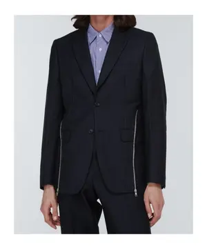 Comme Des Garçons Zipper-decorated Suit Jacket