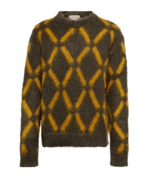 Marni Intarsia Mohair-blend Sweater - Brown