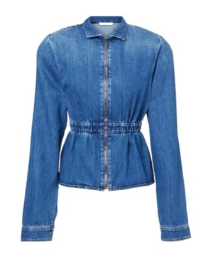 NENSI DOJAKA Gathered Denim Jacket - Blue