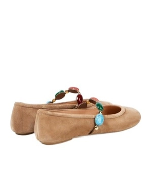 GIANVITO ROSSI Shanti Embellished Suede Ballet Flats