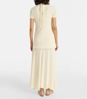 JIL SANDER Layered Crêpe Maxi Dress
