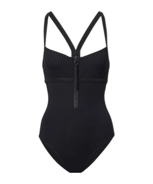 ERES Egeria Jacquard One-piece Swimsuit With Zipper Detail - Black