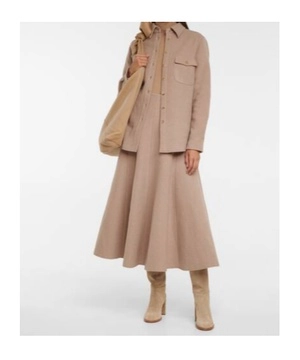 Gabriela Hearst Maureen High-waisted Pleated Midi Skirt