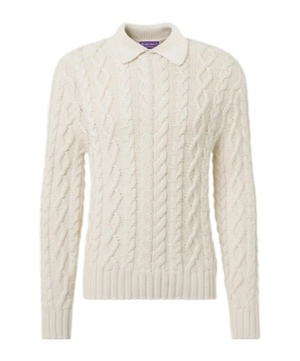 Ralph Lauren Cable-knit Cotton-blend Sweater - White