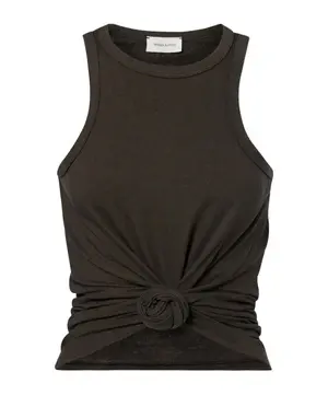 Magda Butrym Magda Butrym Knotted Cotton And Silk Tank Top Grey